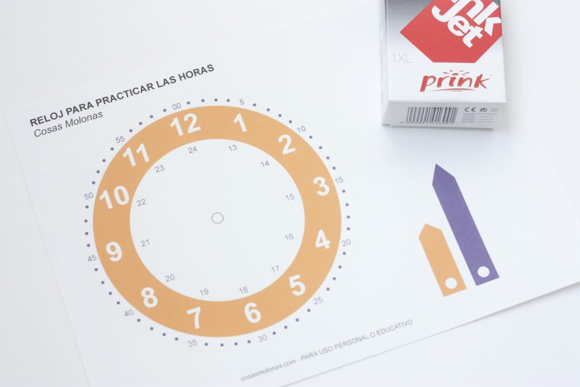 Reloj para imprimir (gratis) - Cosas Molonas